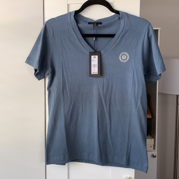 Frye | Tops | Frye Logo Vneck Tee Shirt Sizes Small And Medium | Poshmark